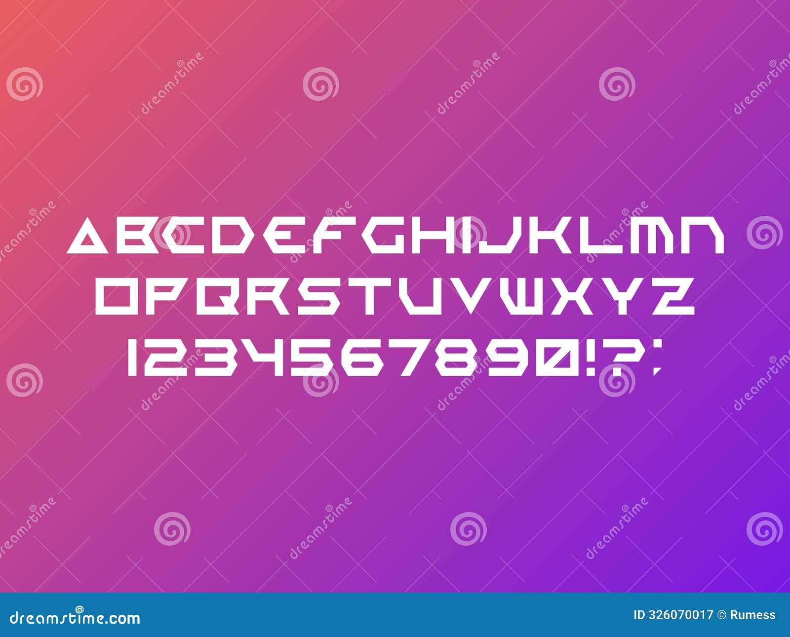 Vector Latin Uppercase Alphabet Letters and Numbers. Abstract ...