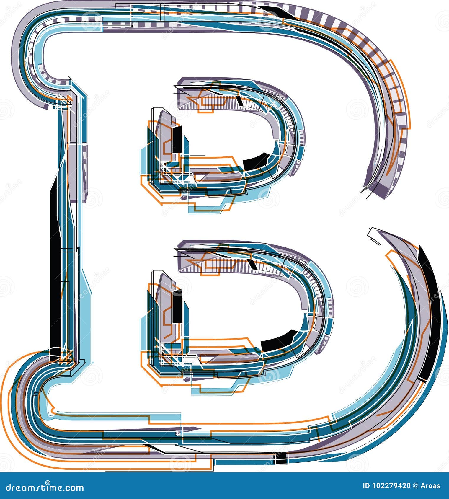 Font illustration LETTER B stock vector. Illustration of scrapbook ...