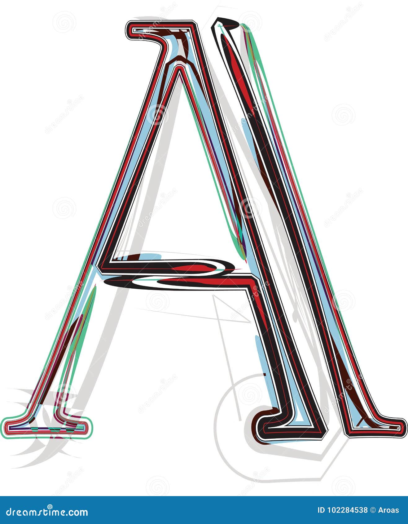 Font Illustration Letter a stock vector. Illustration of brushed ...