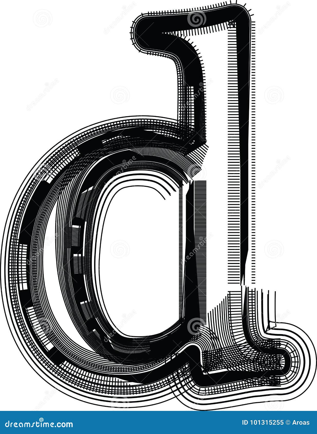 Font illustration LETTER d stock vector. Illustration of monogram ...