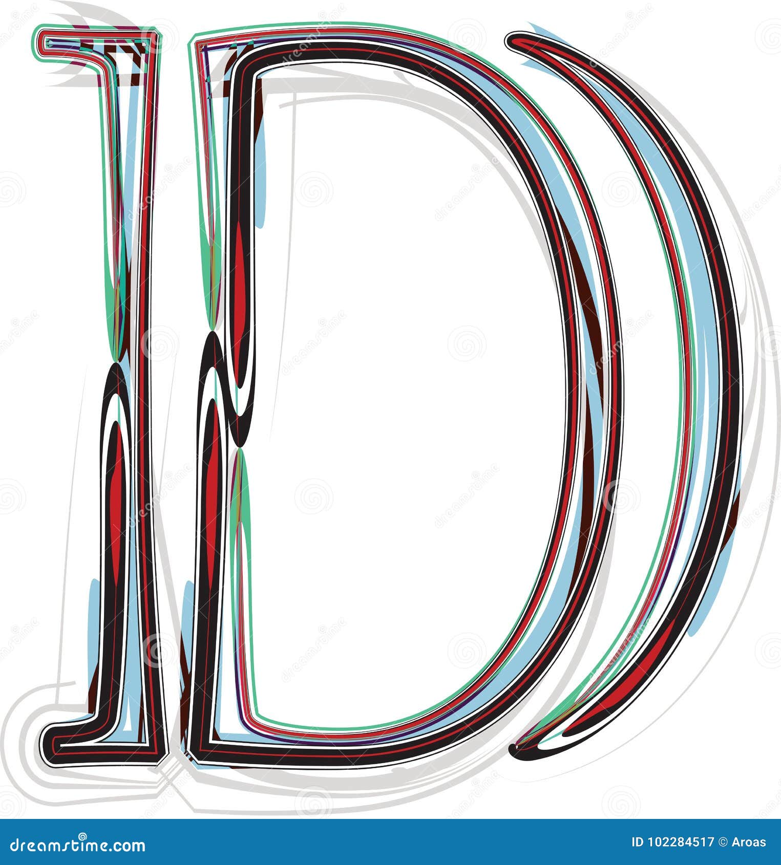 Font Illustration Letter D stock vector. Illustration of letter - 102284517