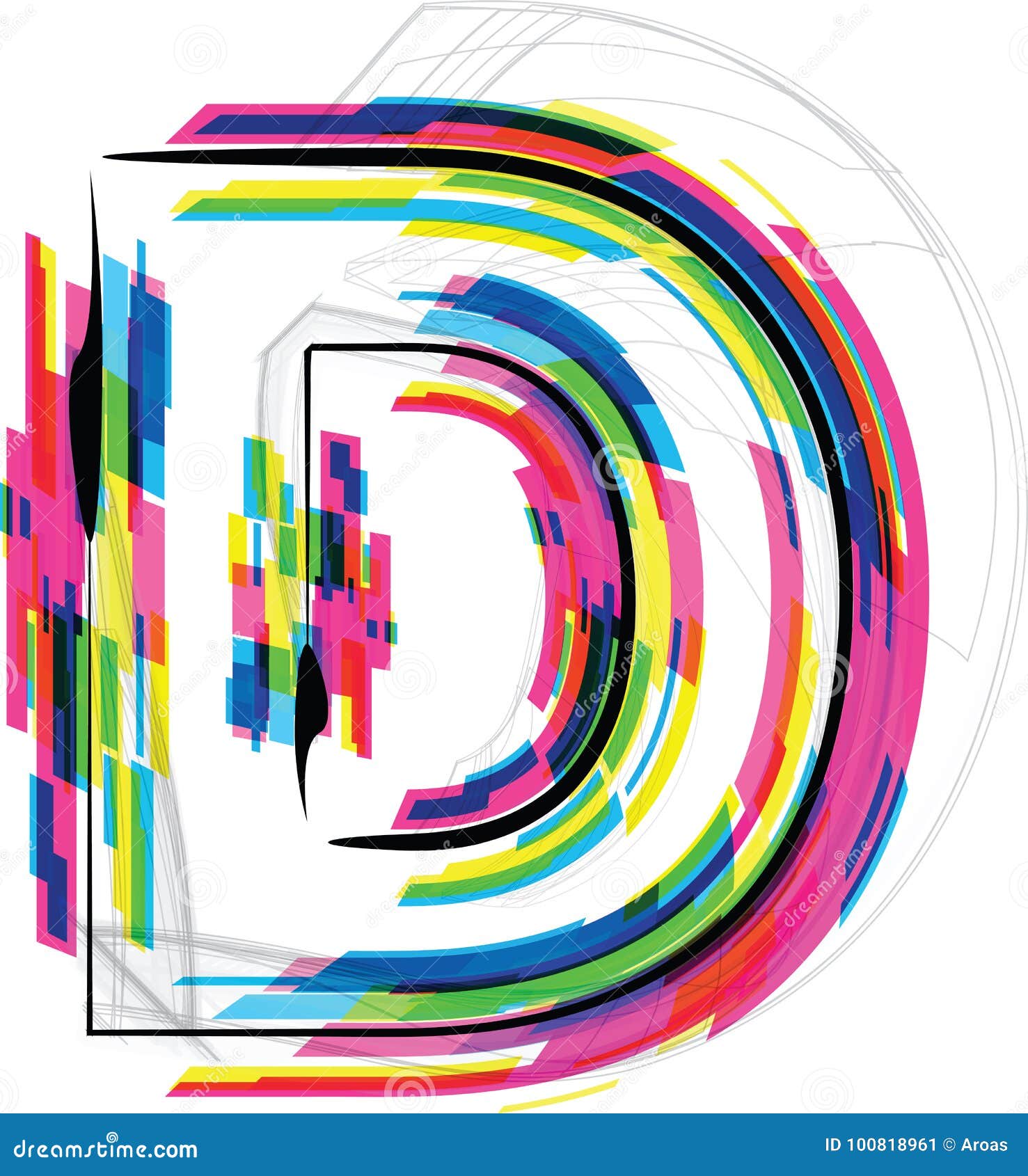 Font Illustration. LETTER D Stock Vector - Illustration of learning ...