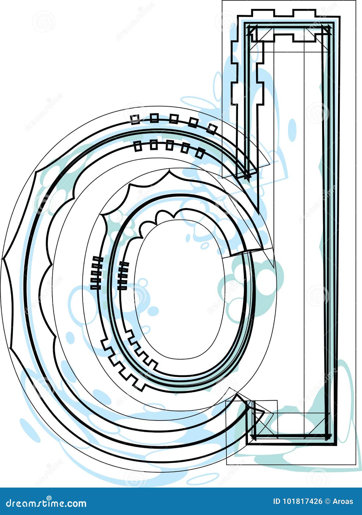 Font illustration letter d stock vector. Illustration of design - 101817426