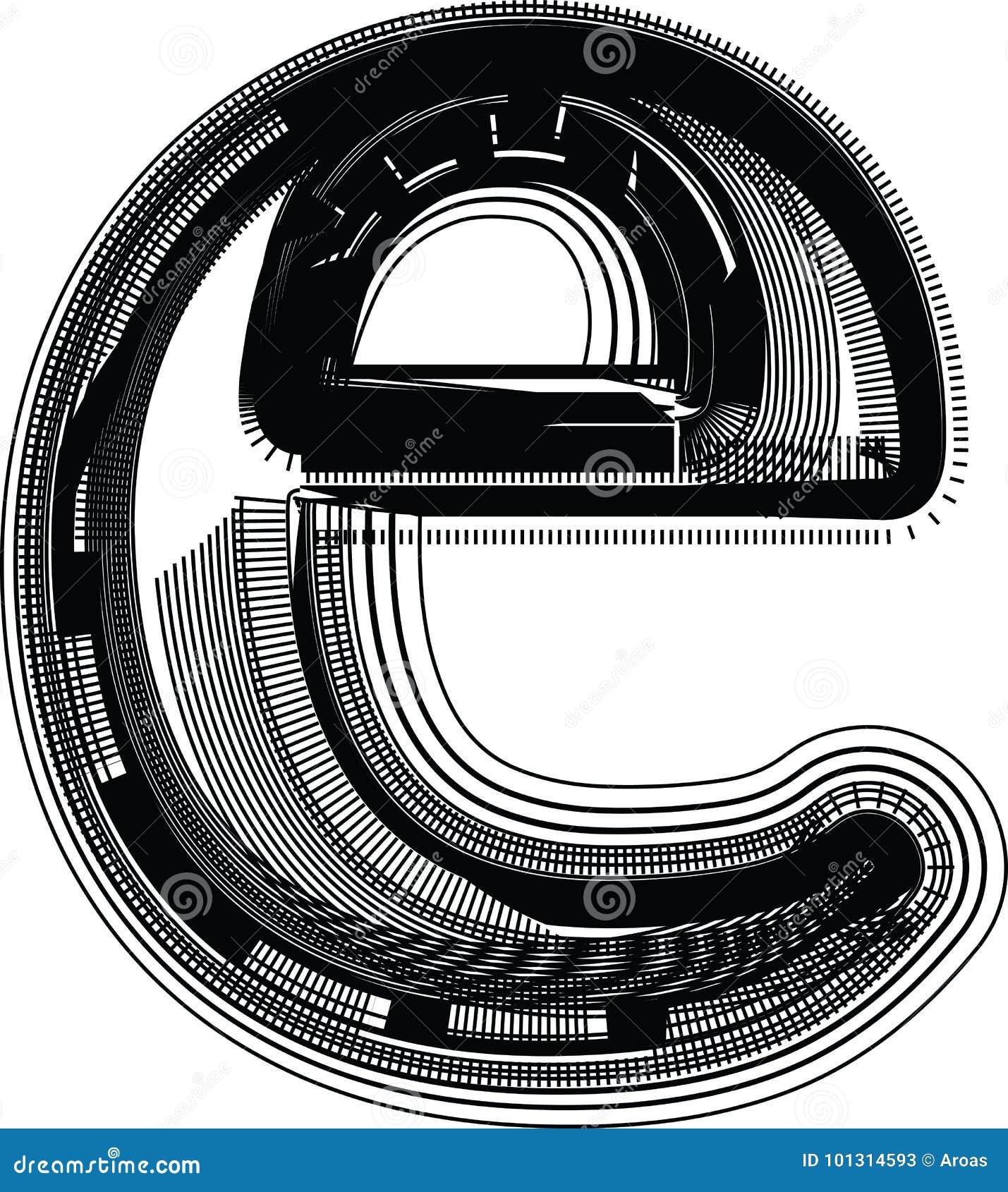 Font illustration LETTER e stock vector. Illustration of design - 101314593