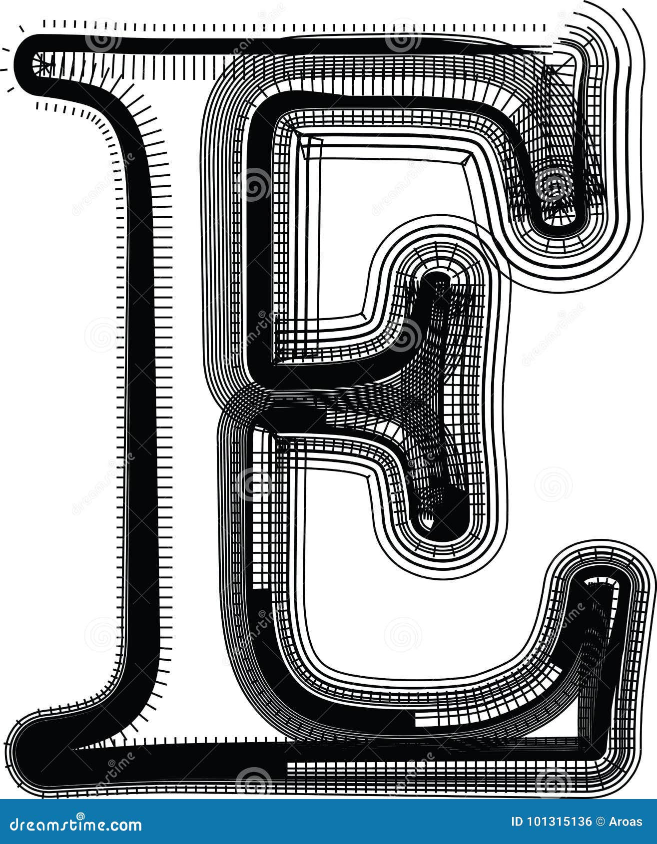 Font illustration LETTER E stock vector. Illustration of graffiti ...