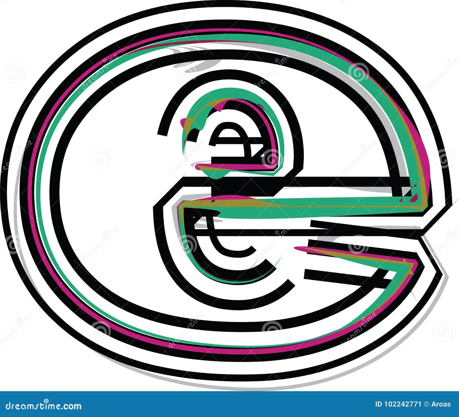 Font Illustration Letter e stock vector. Illustration of pencil - 102242771