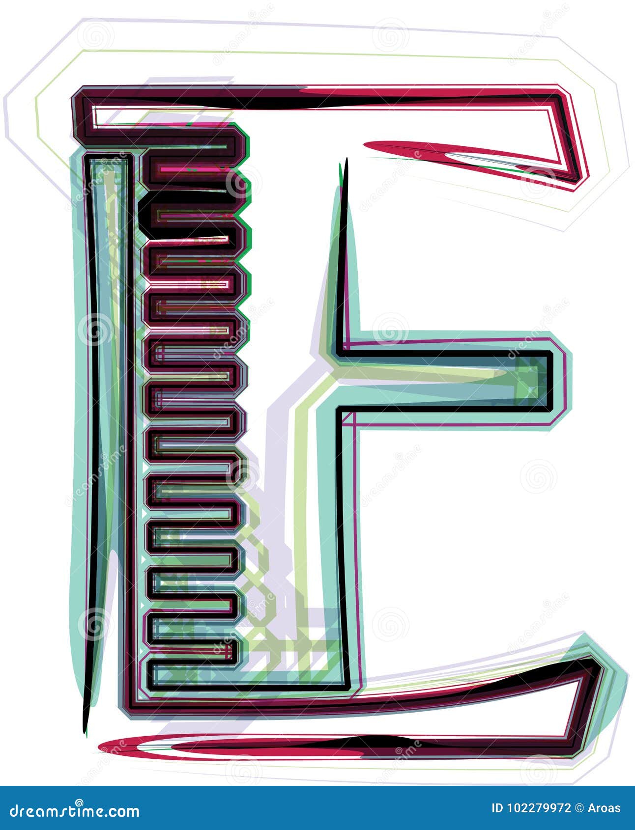 Font Illustration Letter E stock vector. Illustration of artistic ...