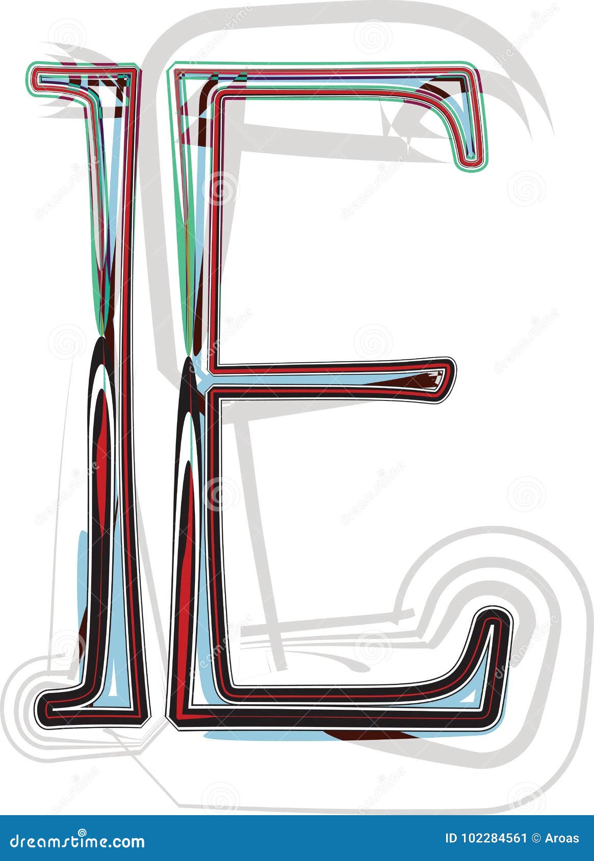 Font Illustration Letter E stock vector. Illustration of brushed ...