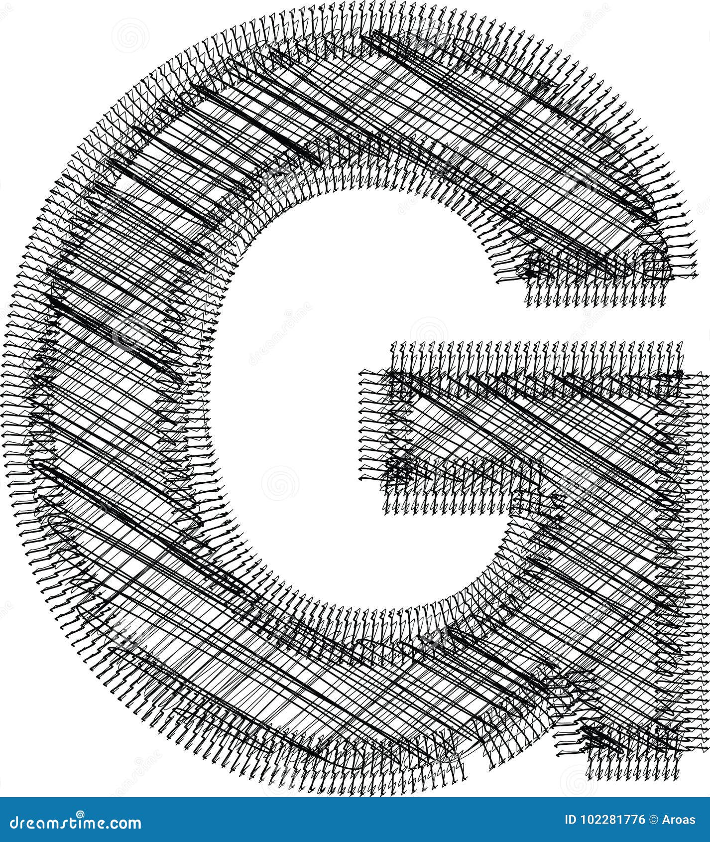 Font Illustration Letter G stock vector. Illustration of rough - 102281776