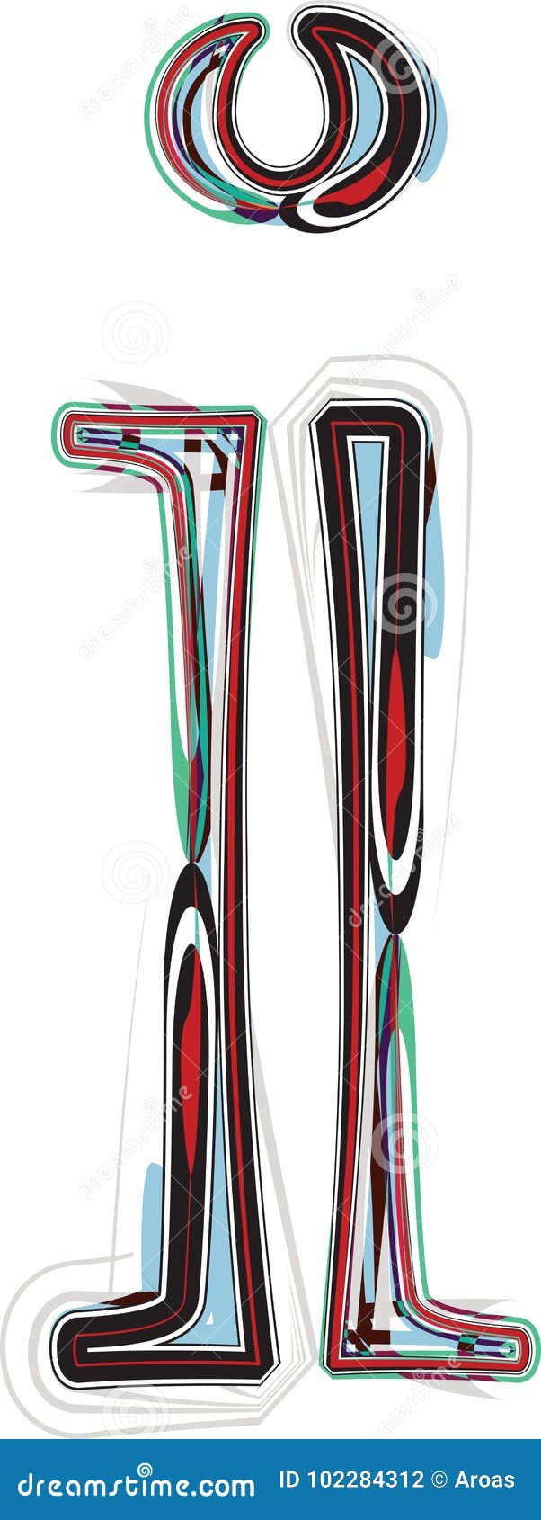 Font Illustration Letter i stock vector. Illustration of graphic ...