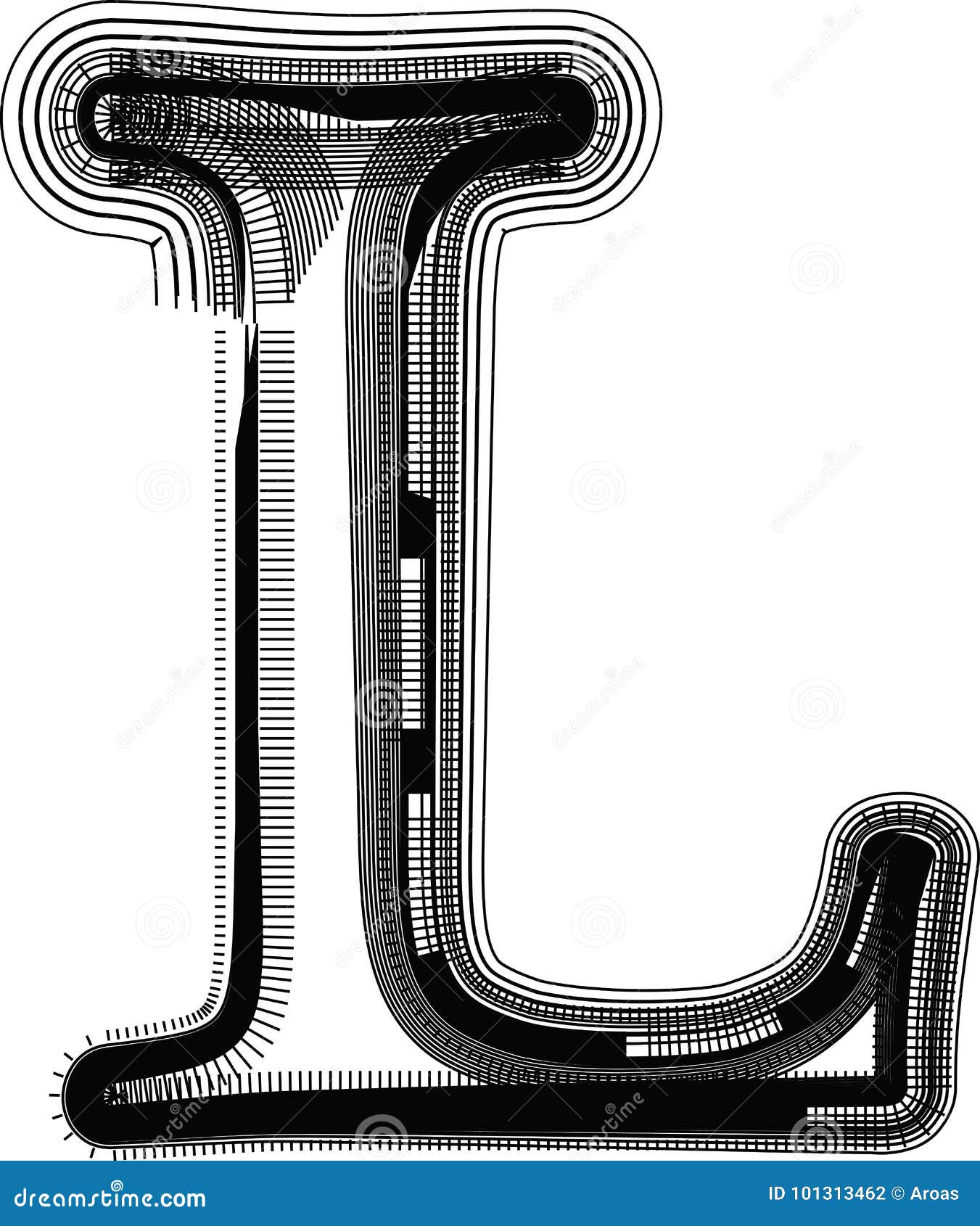Font illustration LETTER L stock vector. Illustration of grungy - 101313462