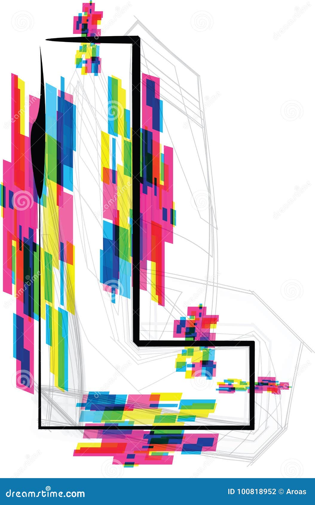 Font Illustration. LETTER L Stock Vector - Illustration of pattern ...