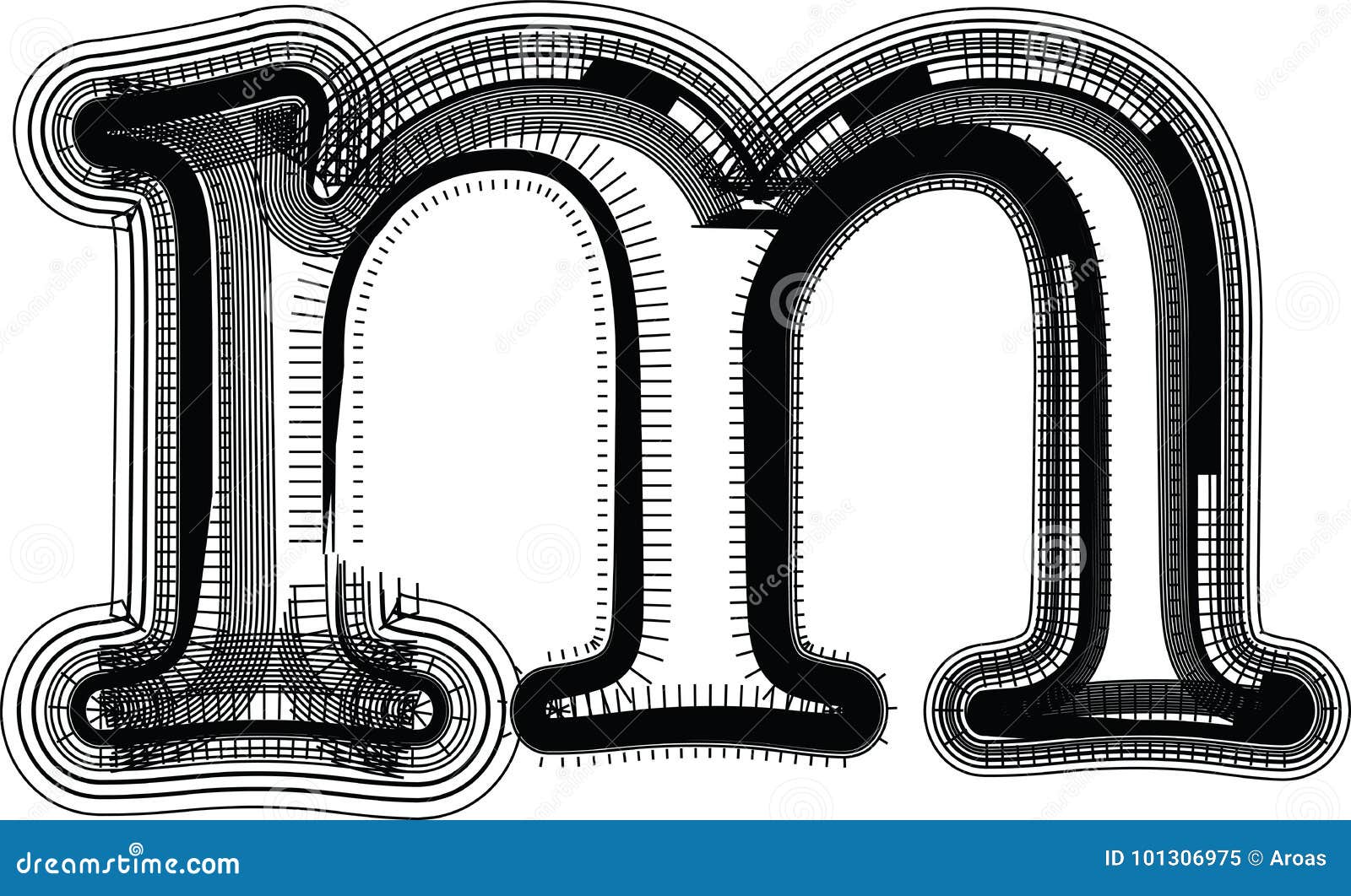 Font illustration LETTER m stock vector. Illustration of grunge - 101306975