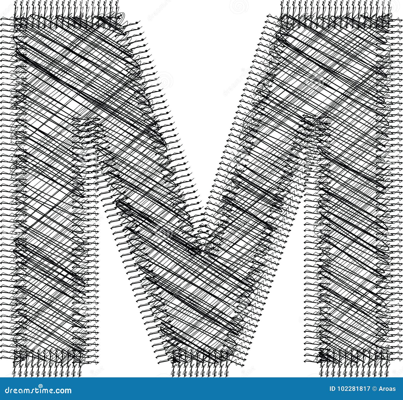 Font Illustration Letter M stock vector. Illustration of scratch ...