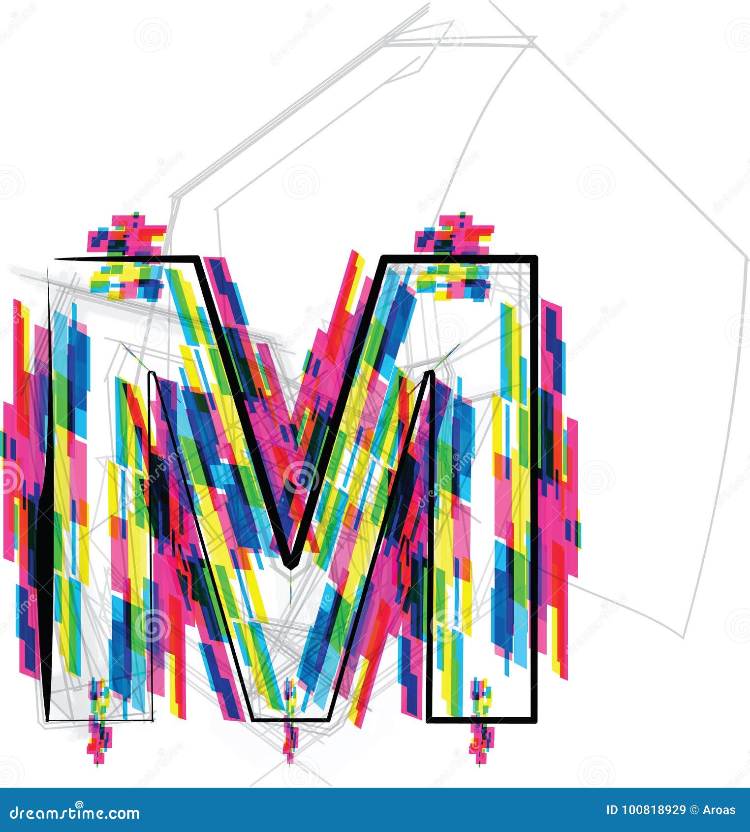 Font Illustration. LETTER M Stock Vector - Illustration of pattern ...