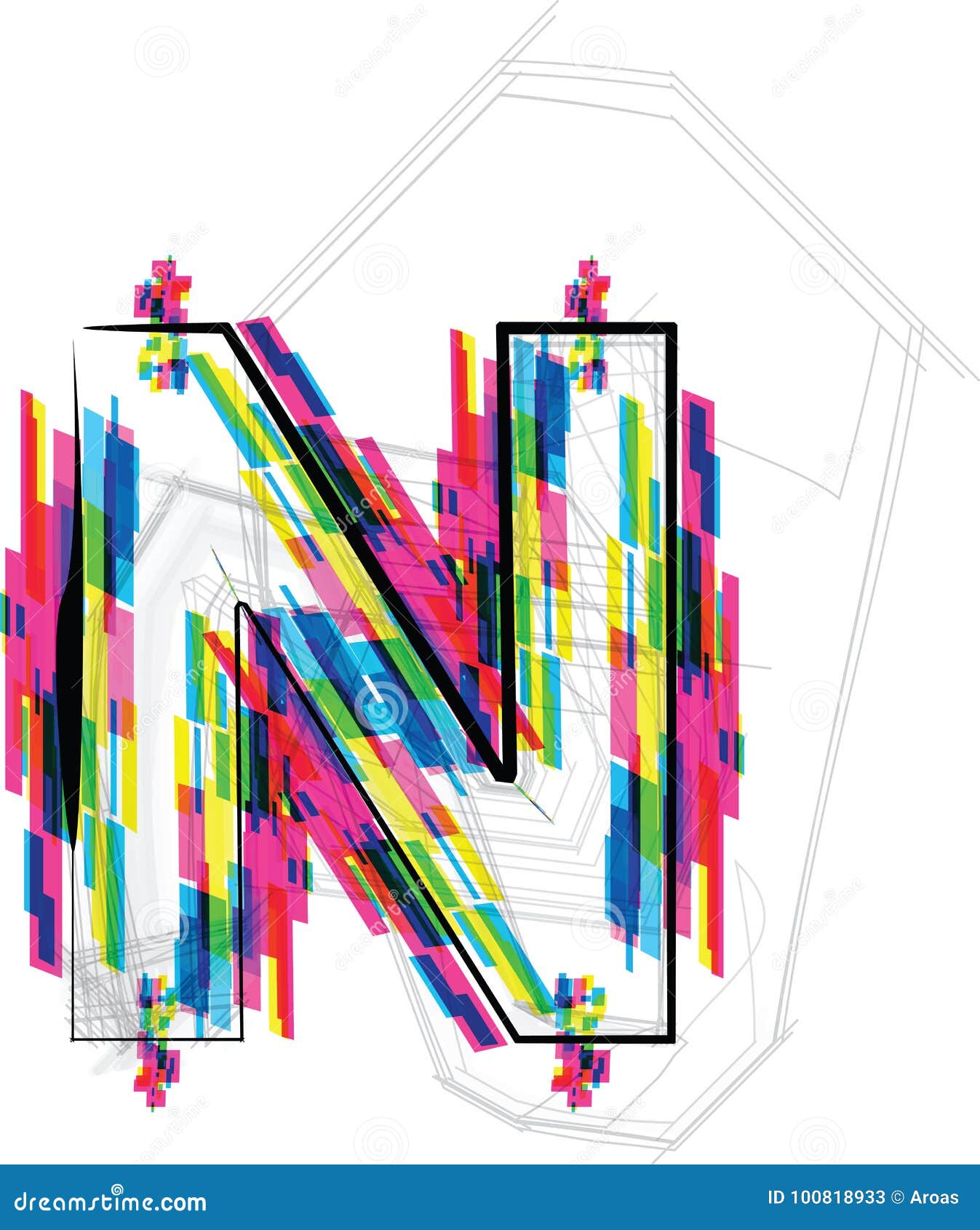 Font Illustration. LETTER N Stock Vector - Illustration of abstract ...