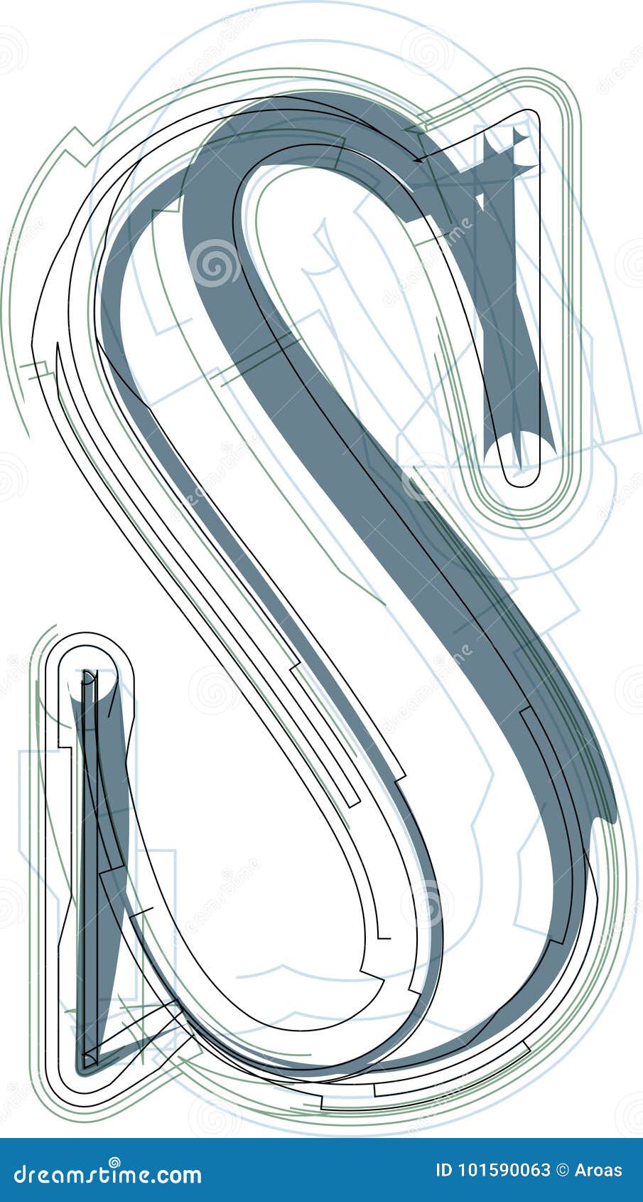 Font illustration LETTER S stock vector. Illustration of brushed ...