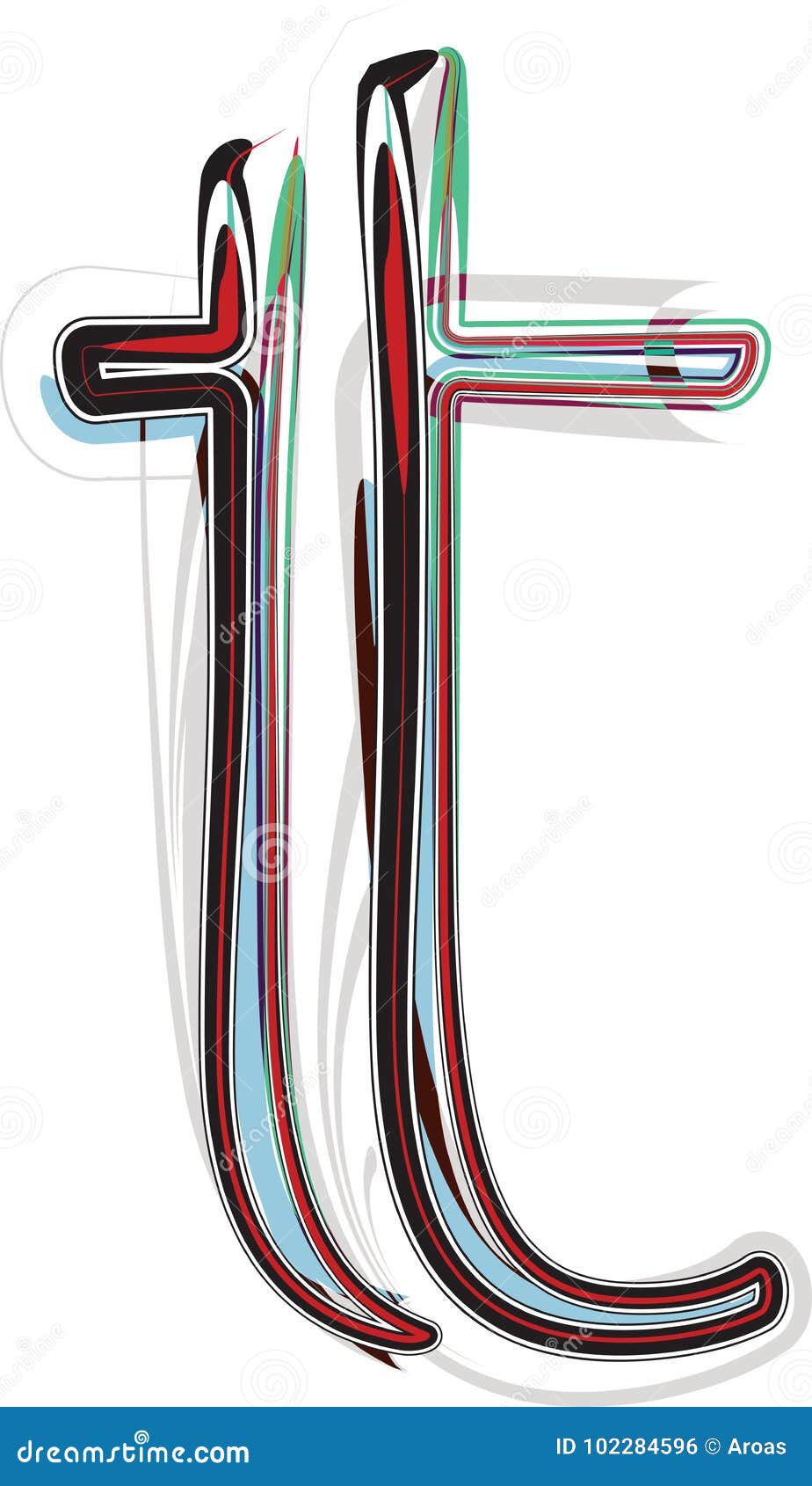 Font Illustration Letter t stock vector. Illustration of design - 102284596