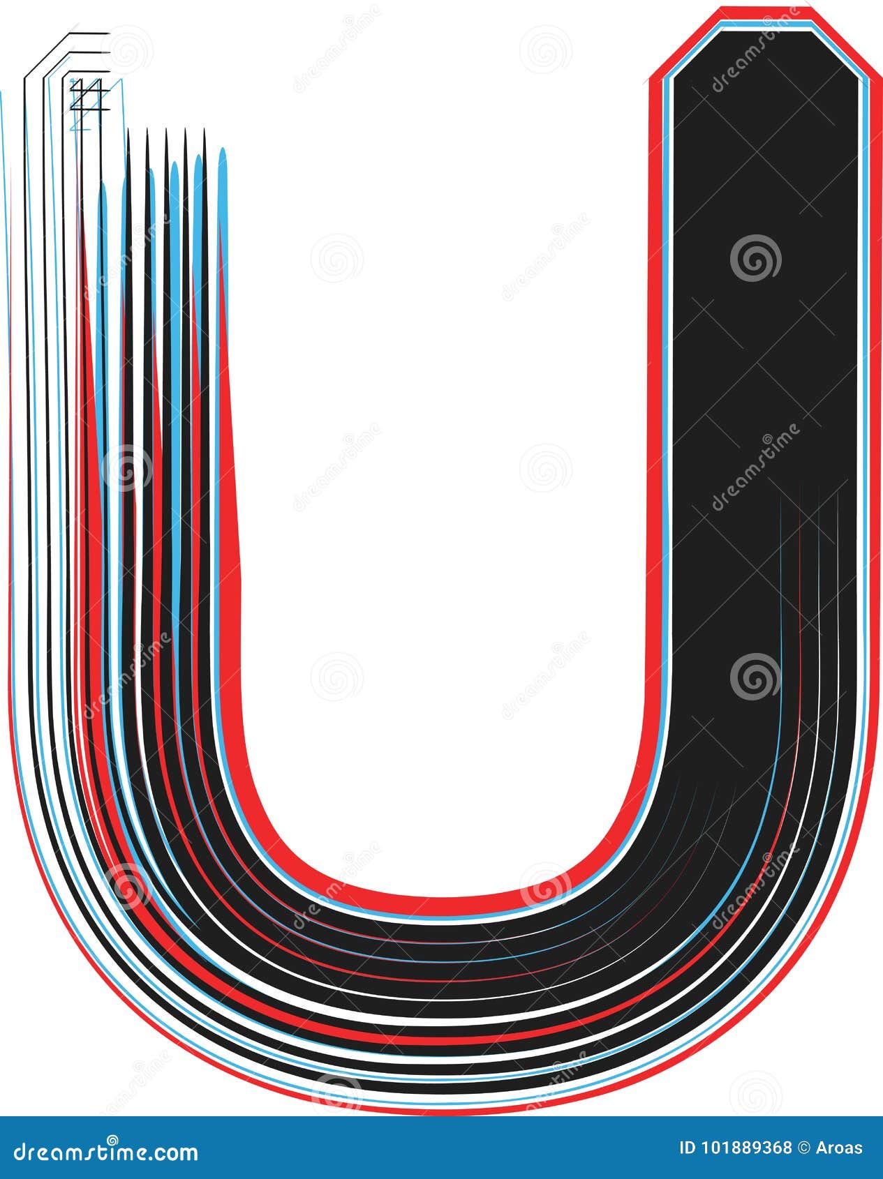 Font illustration letter U stock vector. Illustration of drawing ...