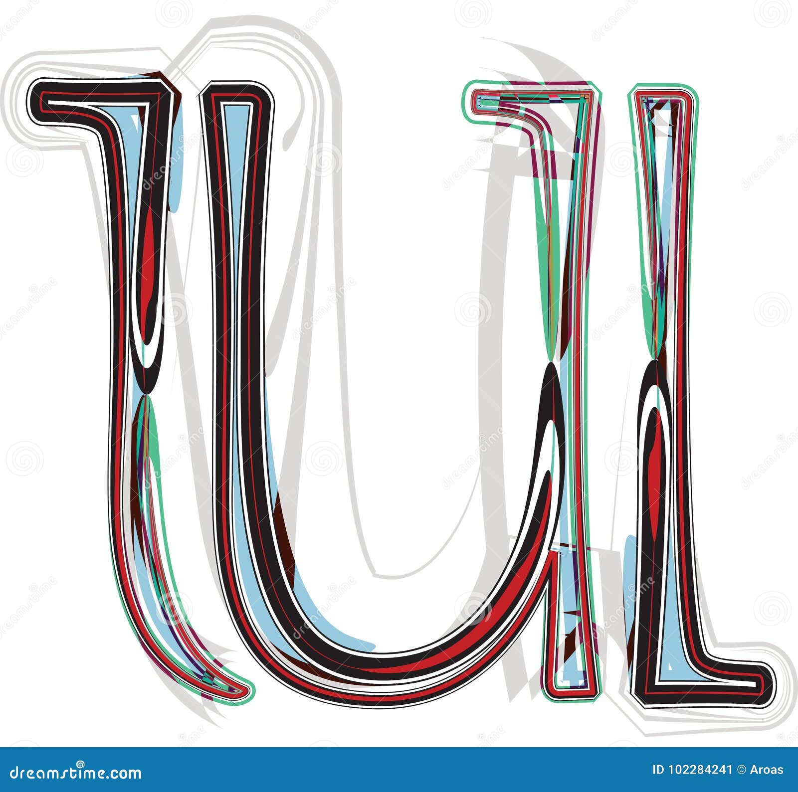 Font Illustration Letter u stock vector. Illustration of scratch ...