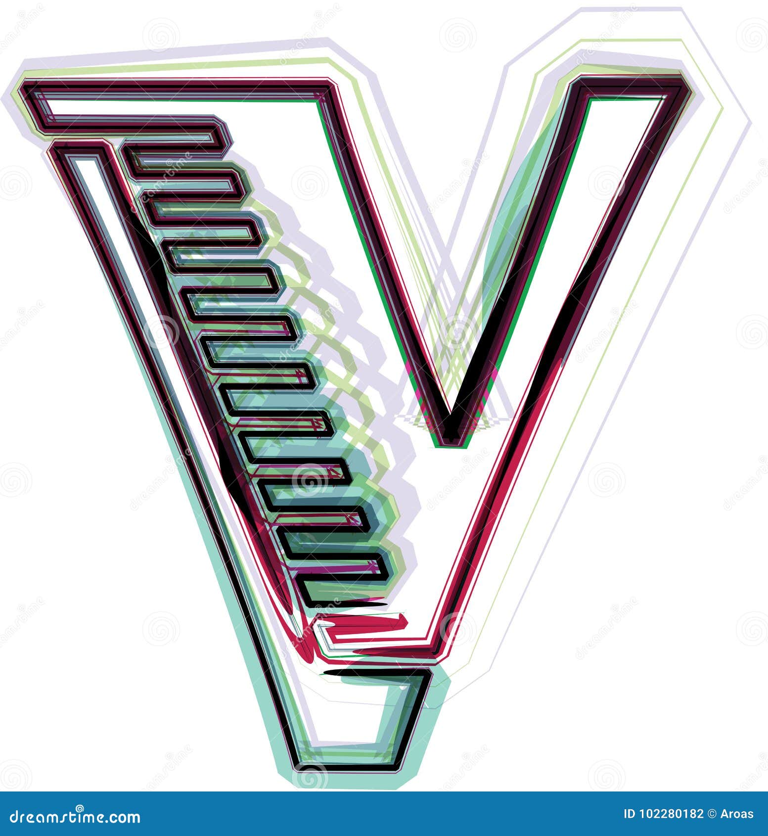 Font Illustration Letter V stock vector. Illustration of graffiti ...