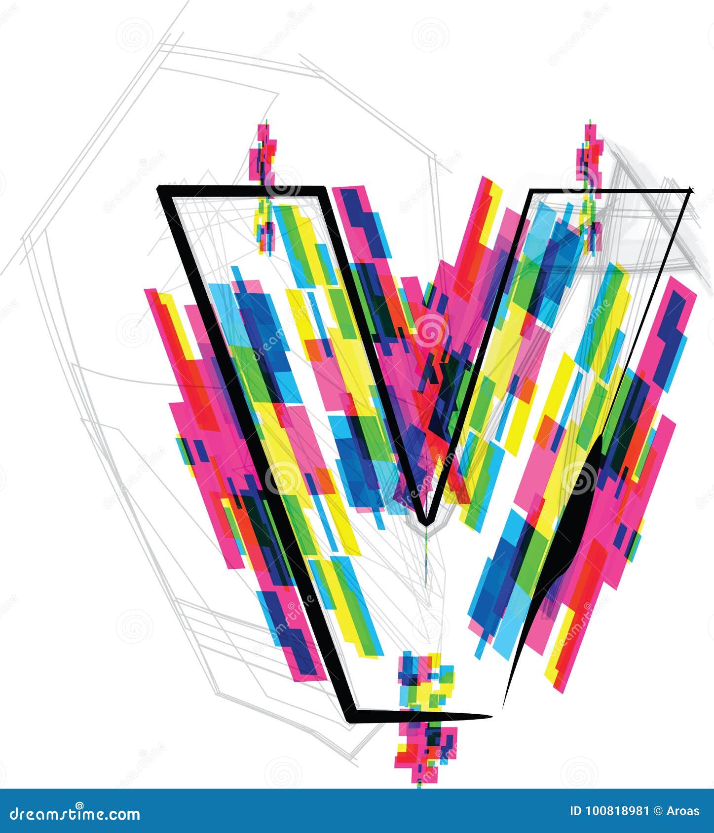 Font Illustration. LETTER V Stock Vector - Illustration of graphic ...