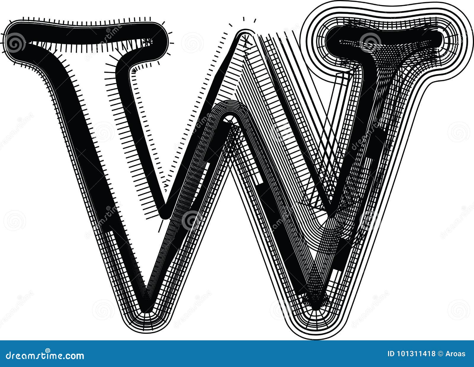 Font illustration LETTER w stock vector. Illustration of graphic ...
