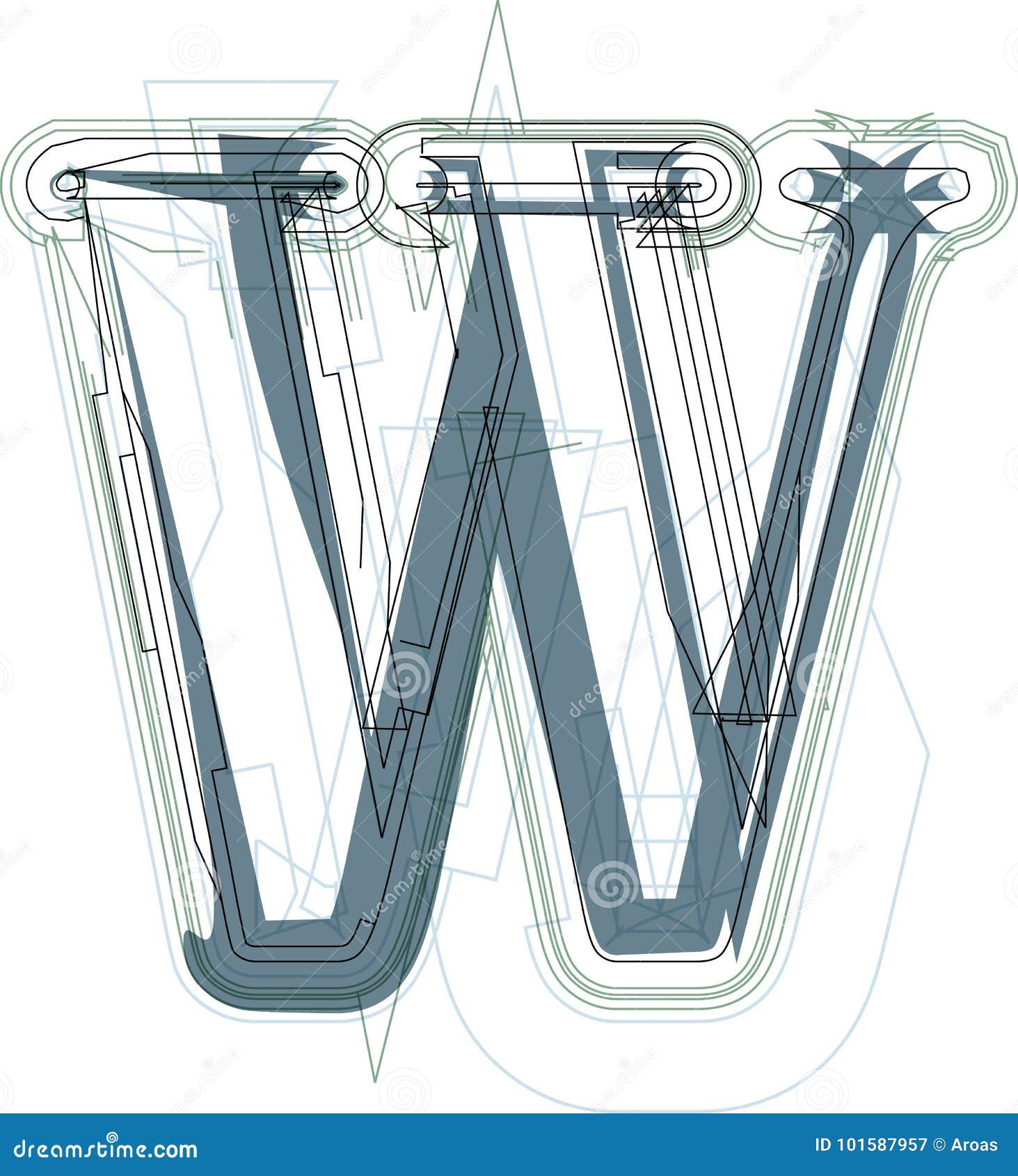 Font illustration LETTER w stock vector. Illustration of colorful ...