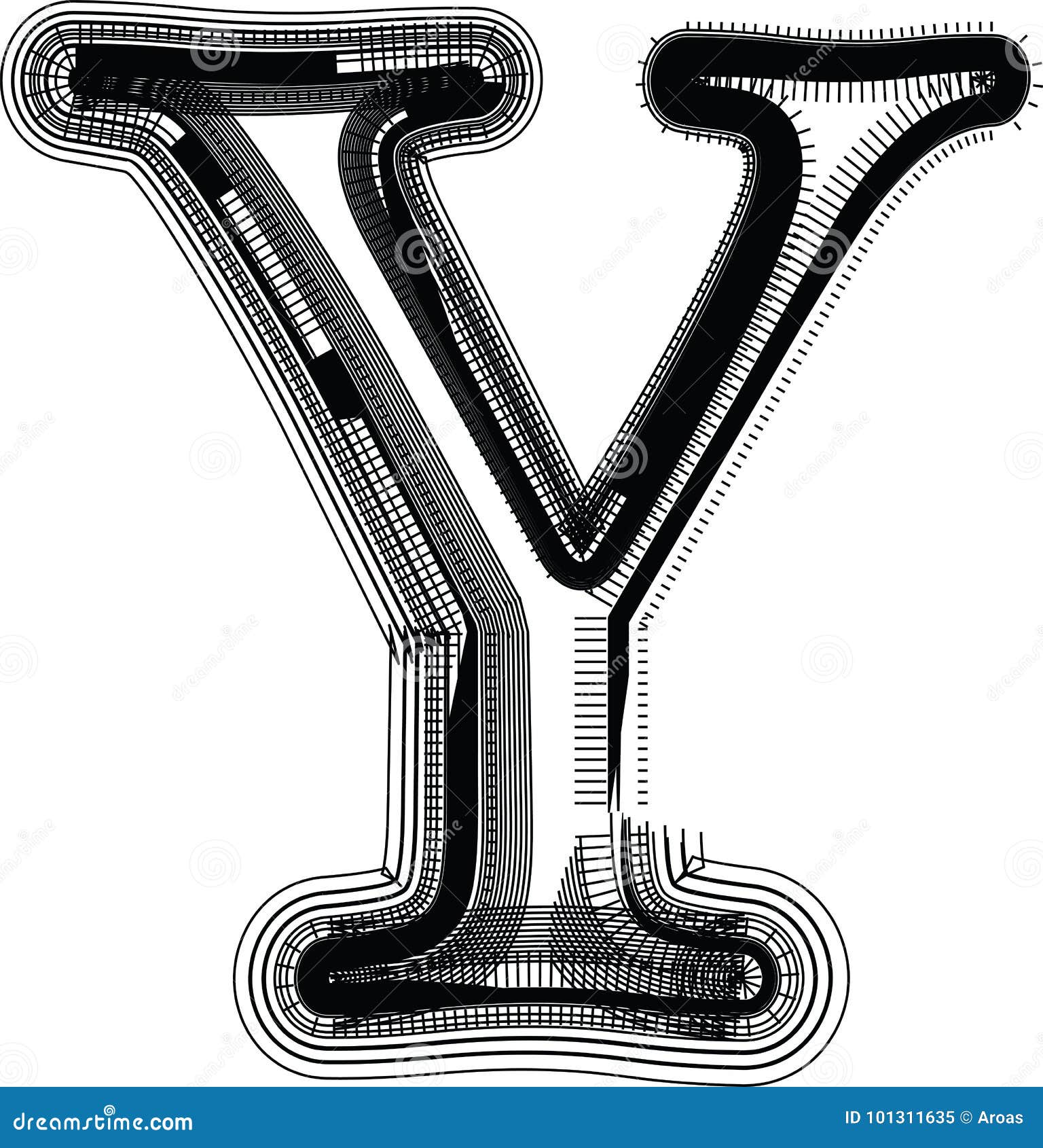 Font illustration LETTER Y stock vector. Illustration of artistic ...