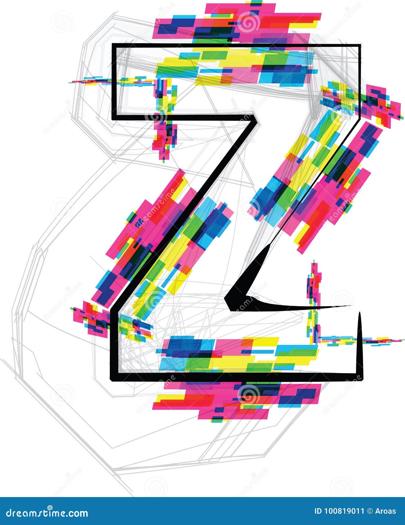 Font Illustration. LETTER Z Stock Vector - Illustration of scribble ...