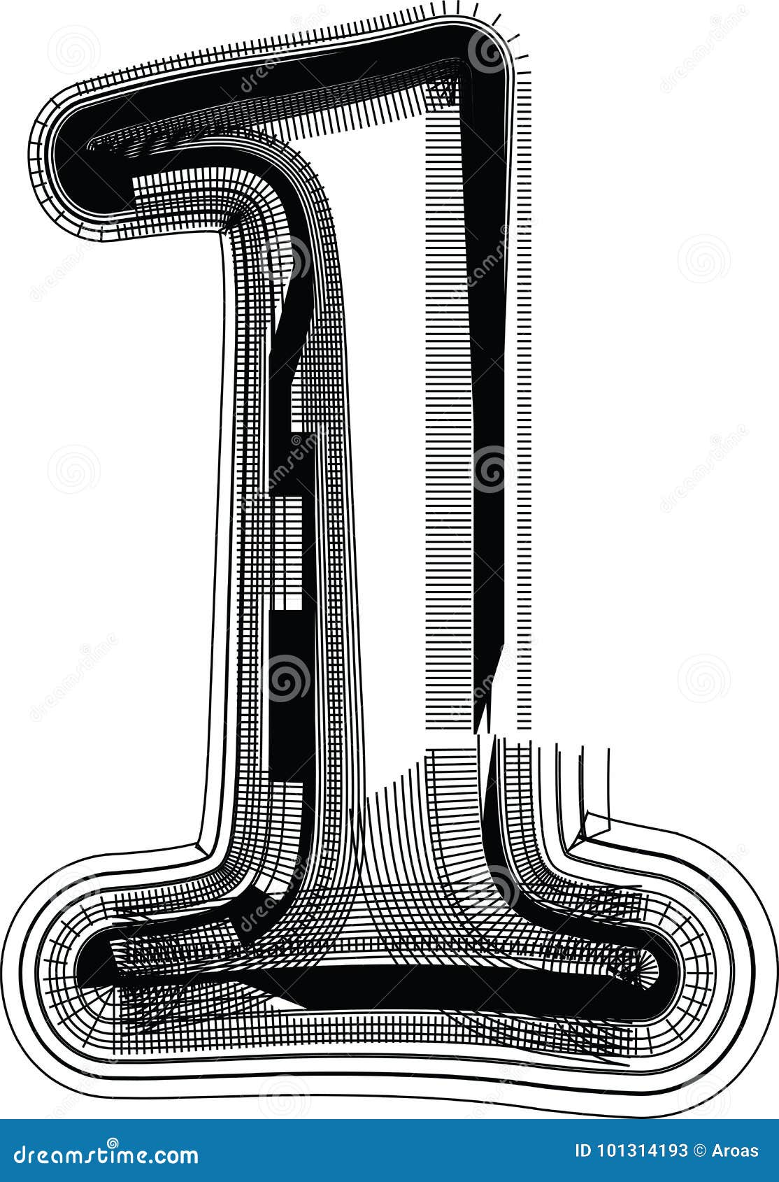 Font illustration NUMBER 1 stock vector. Illustration of calligraphy ...