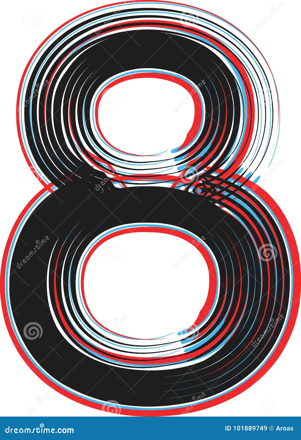 Font illustration NUMBER 8 stock vector. Illustration of outline ...