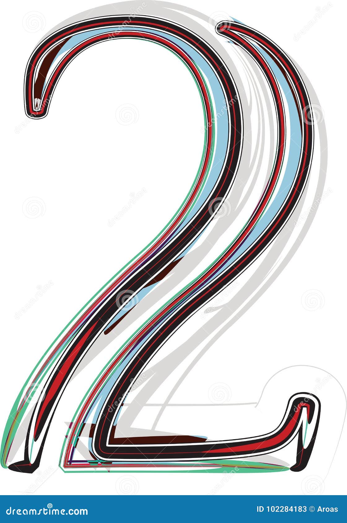 Font illustration NUMBER 2 stock vector. Illustration of artistic ...