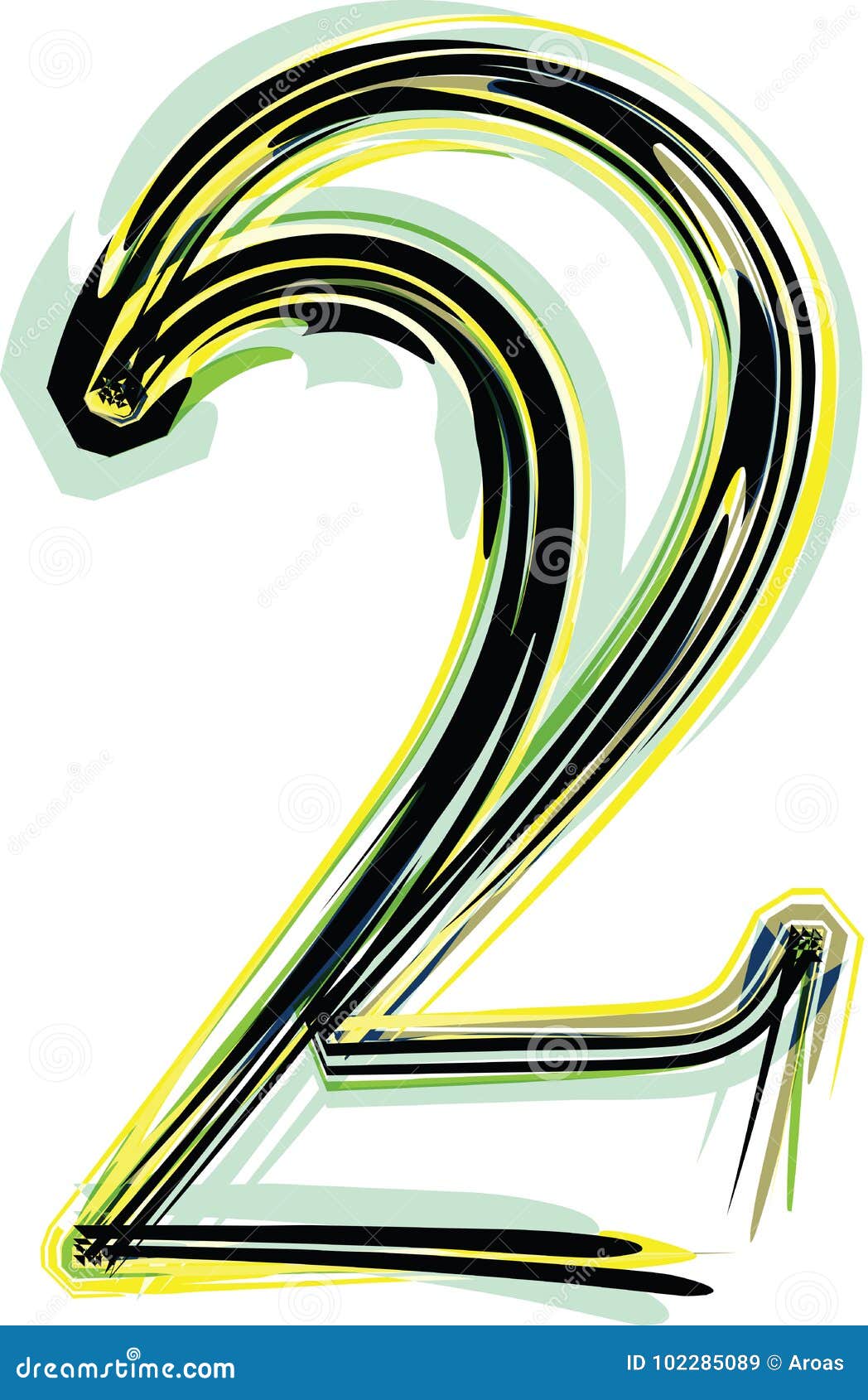 Font illustration NUMBER 2 stock vector. Illustration of lettering ...