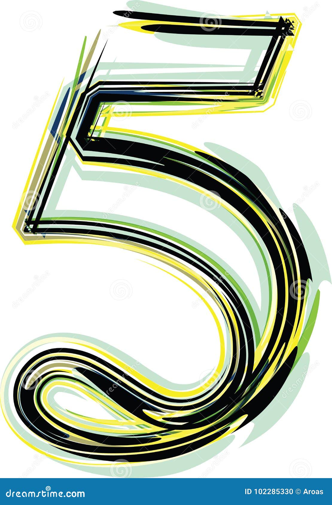 Font illustration NUMBER 5 stock vector. Illustration of abstract ...