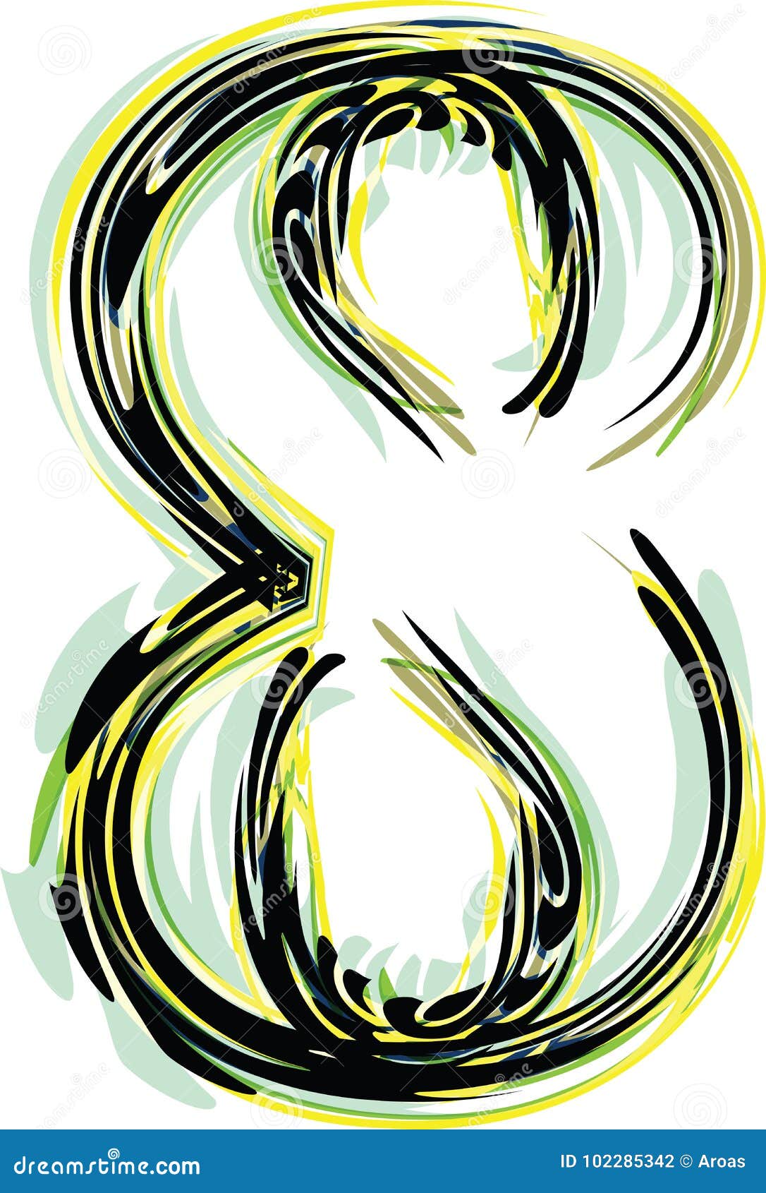 Font illustration NUMBER 8 stock vector. Illustration of alphabet ...