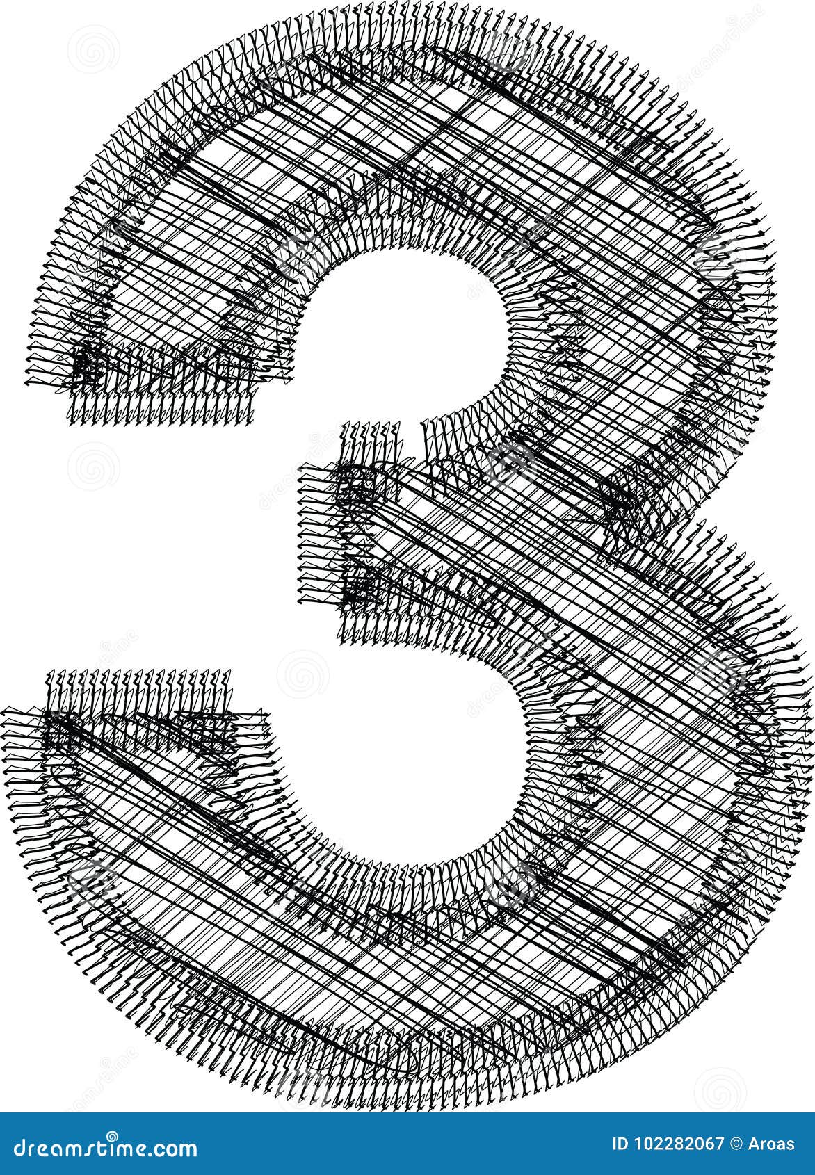 Font Illustration NUMBER 3 stock vector. Illustration of calligraphy ...