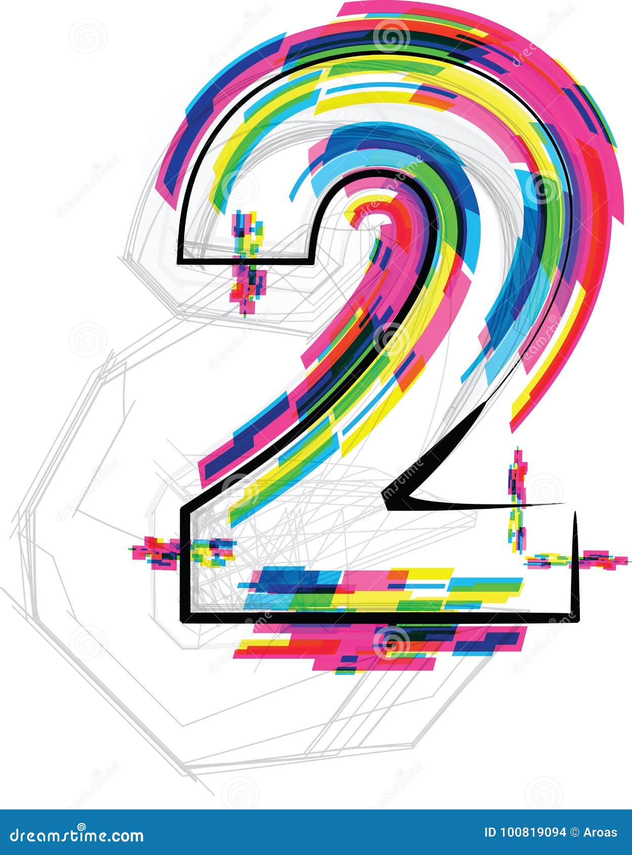 Font Illustration. Number 2 Stock Vector - Illustration of learning ...