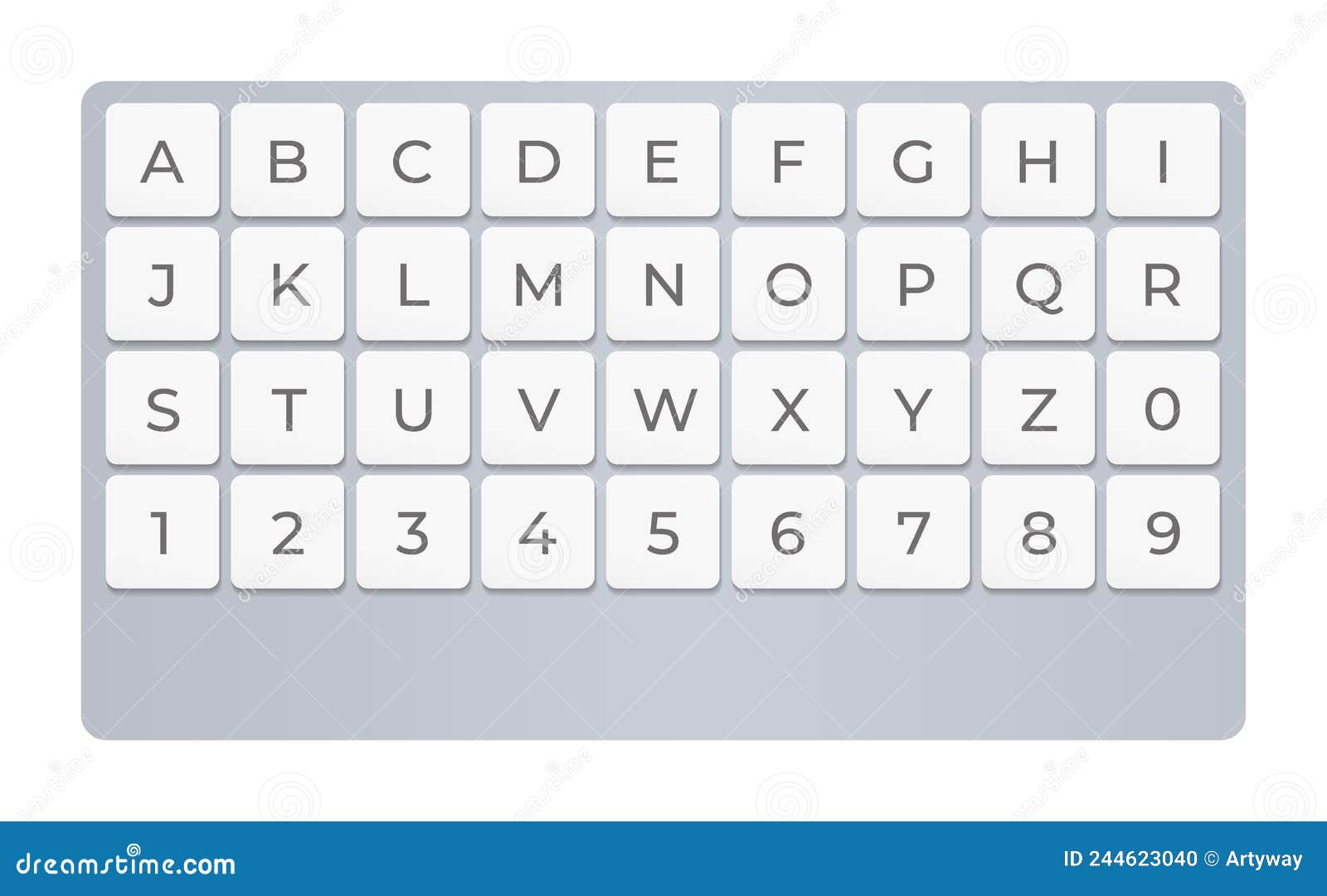 Font Keyboard For Digital World, Virtual Reality, HUD Interface. ABC ...