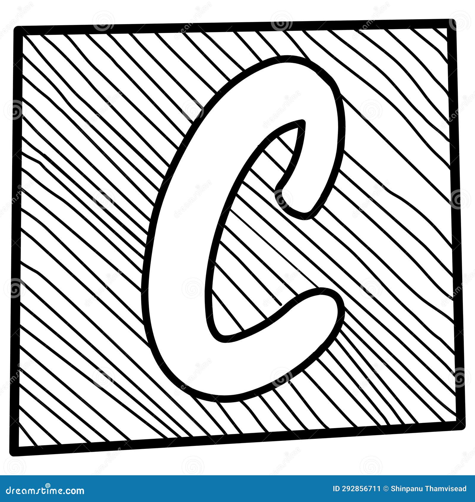 Font Letter C and Hand Drawn Line. Flat Design Stock Vector ...