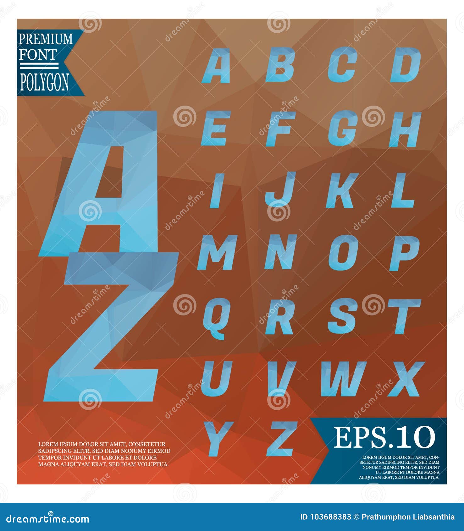 Font Low Poly on Backgrounds Full Color Pattern of Geometric Shapes ...