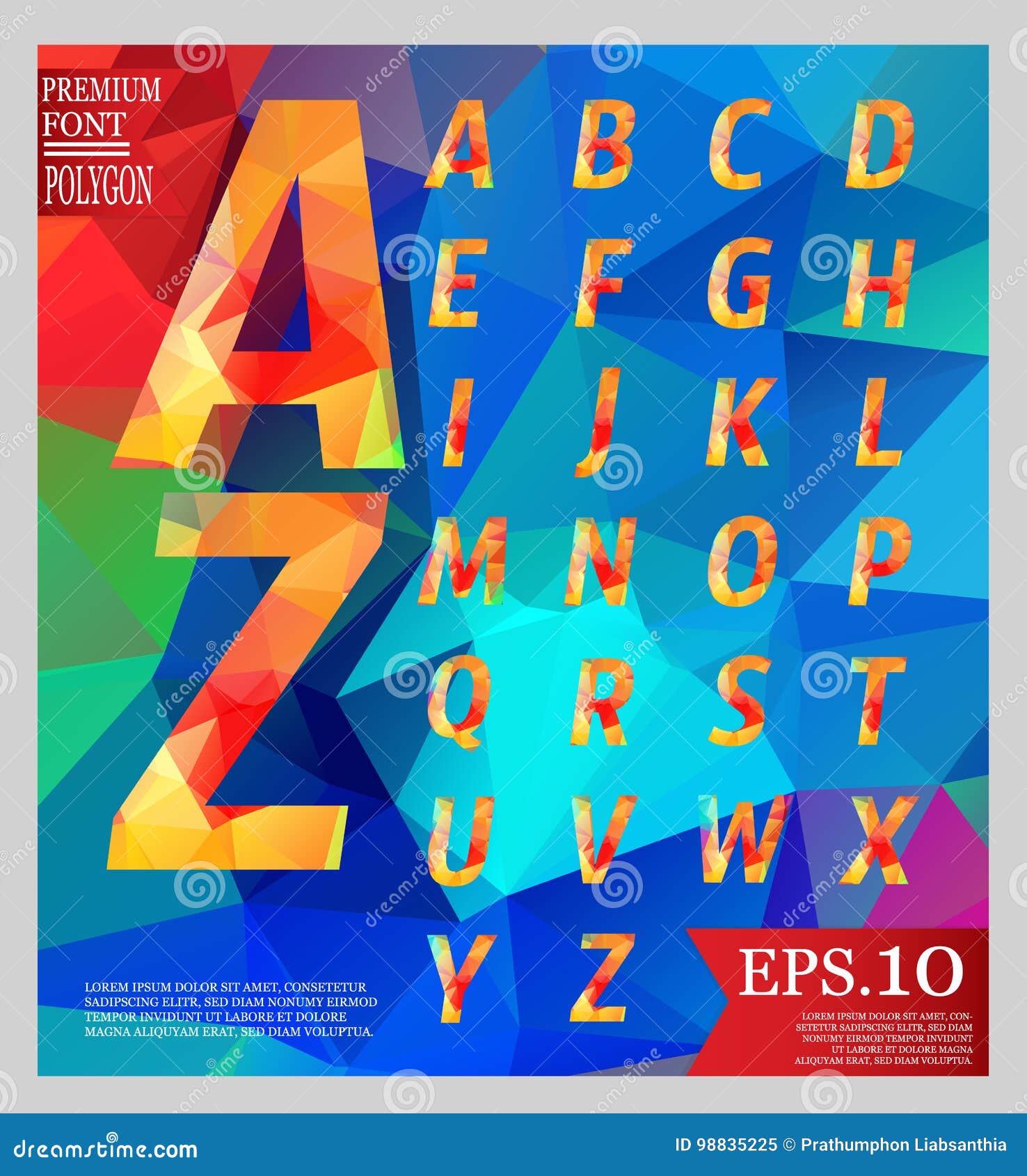 Font Low Poly Design and Geometric Pattern Abstract Background T Stock ...