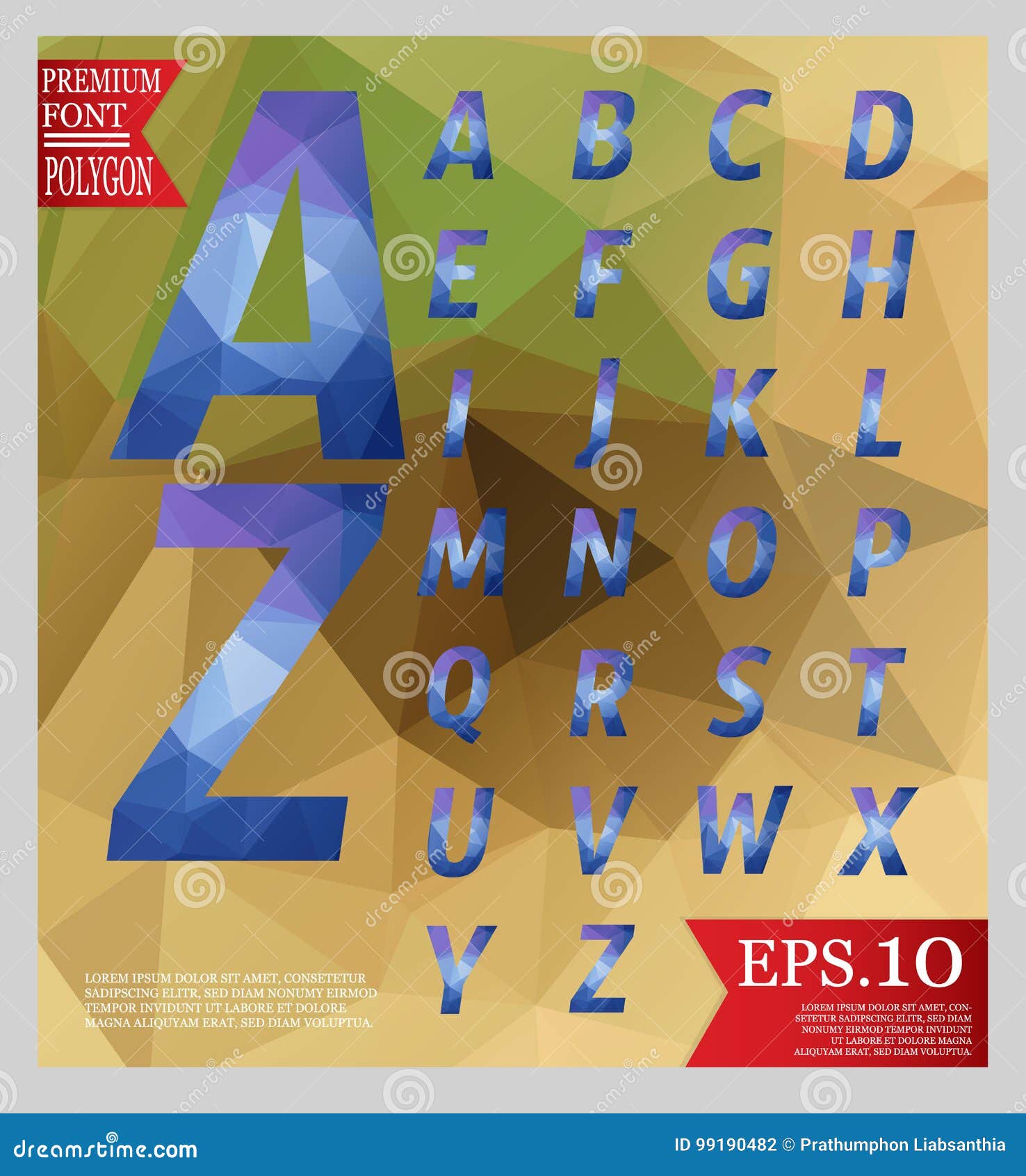 Font Low Poly Design and Geometric Pattern Abstract Background Stock ...