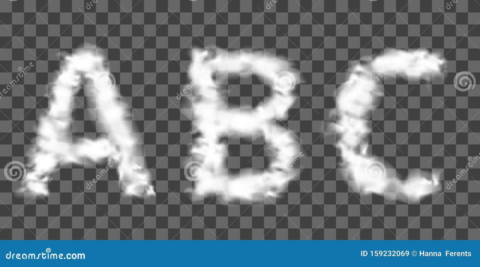 Font Made of Clouds. Vector Letters ABC Stock Vector - Illustration of ...