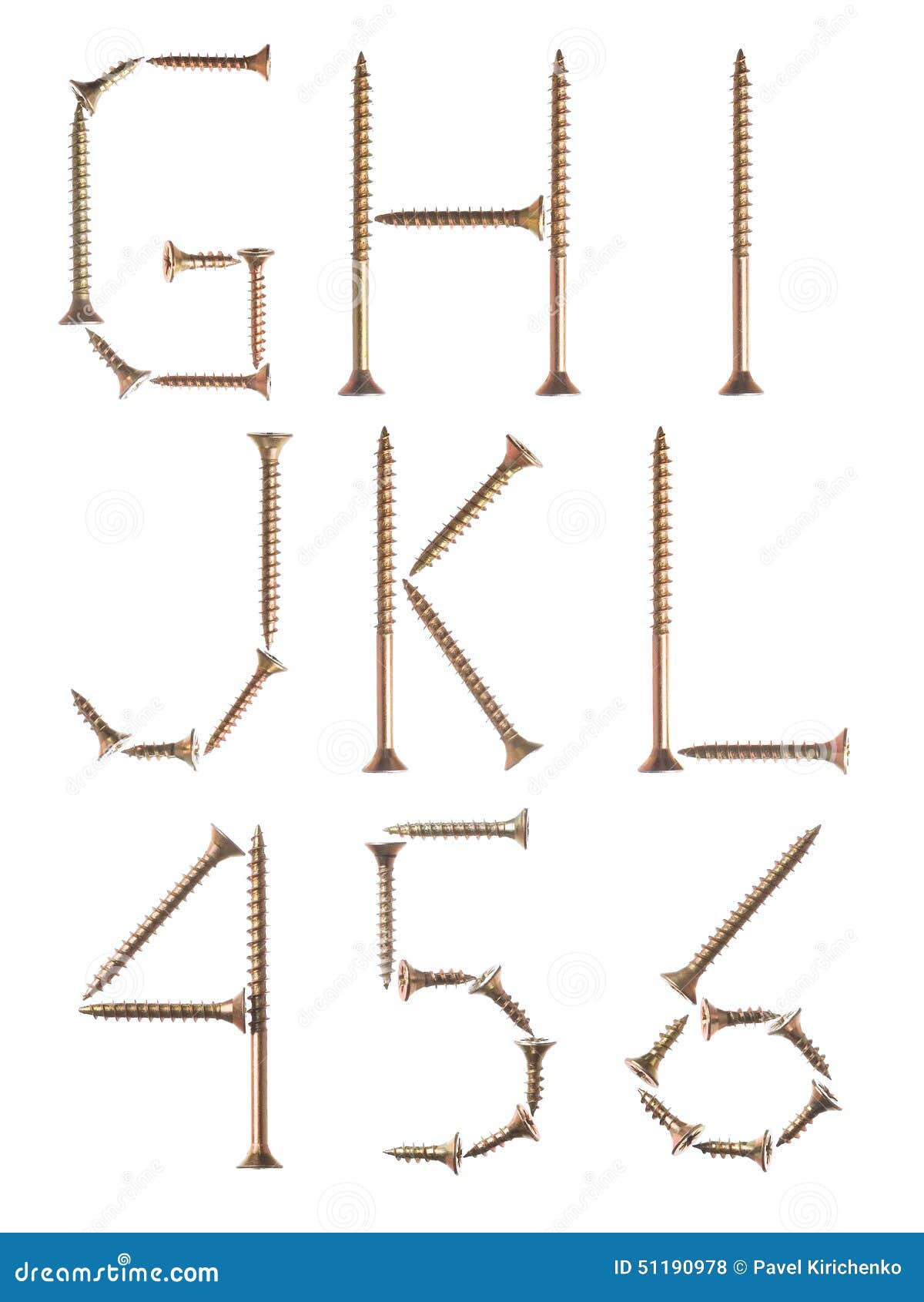 Font made of screws stock photo. Image of capital, uppercase - 51190978