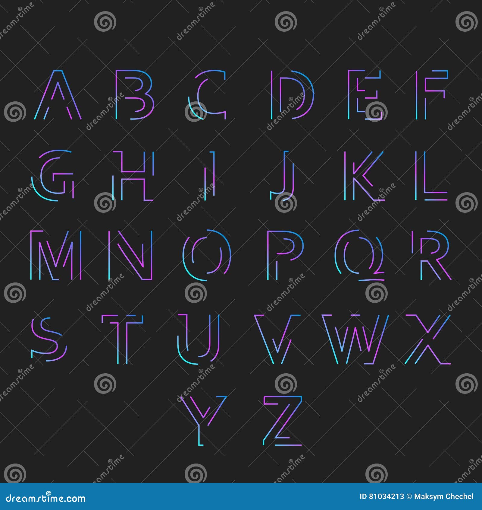 Font with minimal design stock vector. Illustration of decorative ...