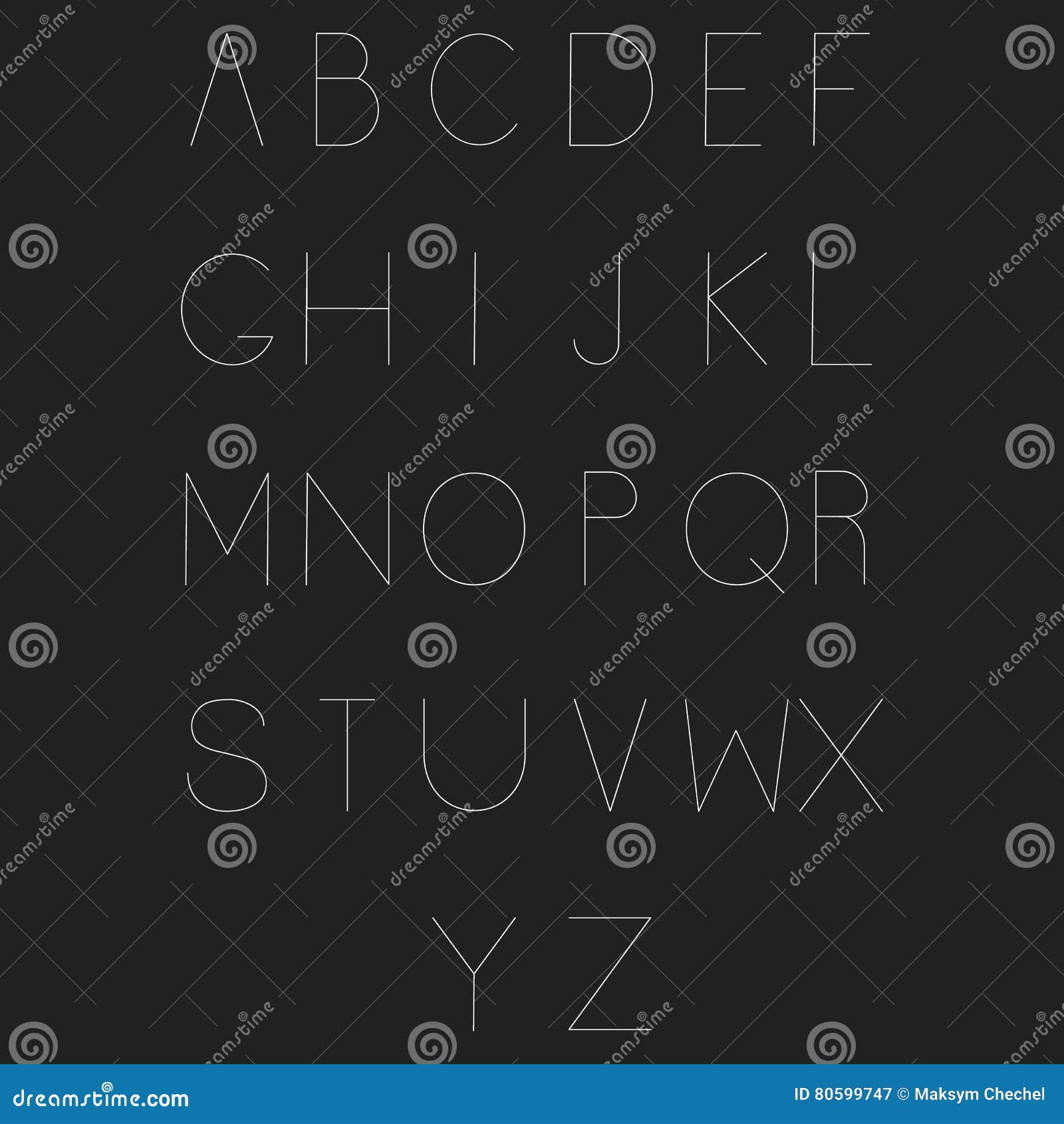 Font with minimal design. stock vector. Illustration of circuit - 80599747