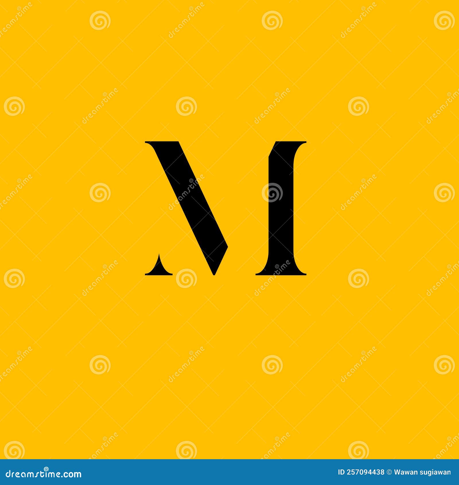 Font Monogram Simple Inisial Stock Illustration - Illustration of font ...