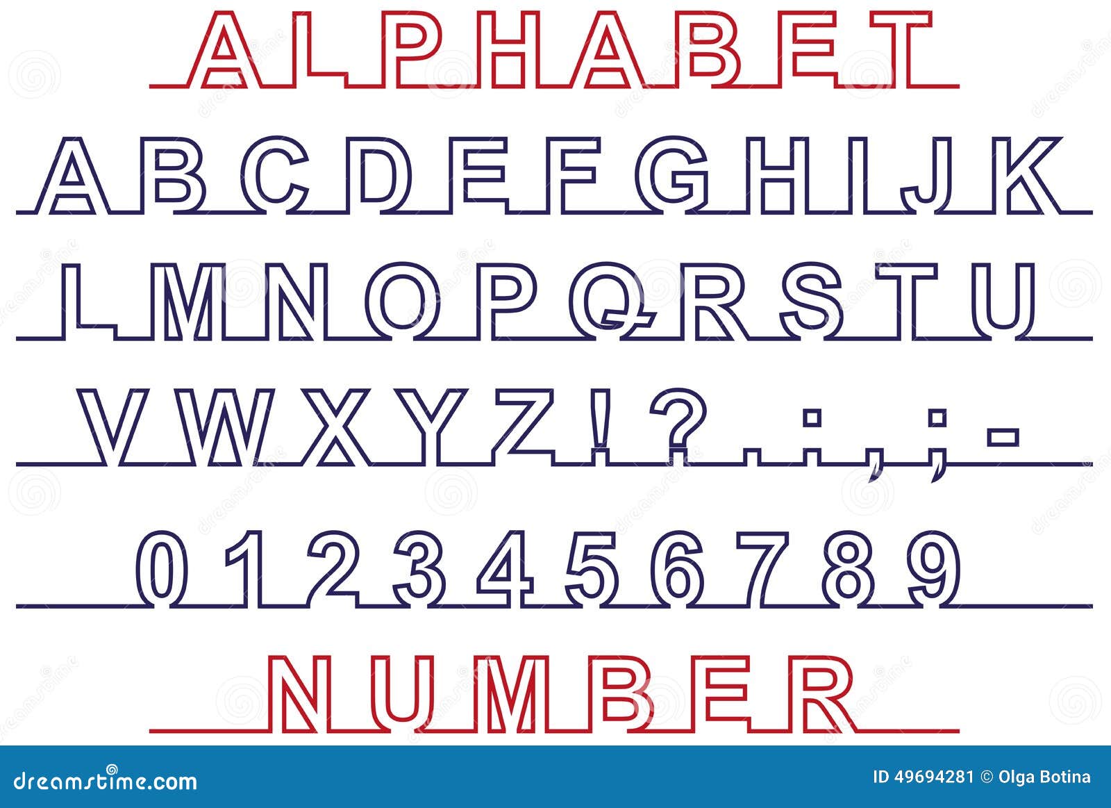 Font and number on line stock vector. Illustration of figure - 49694281