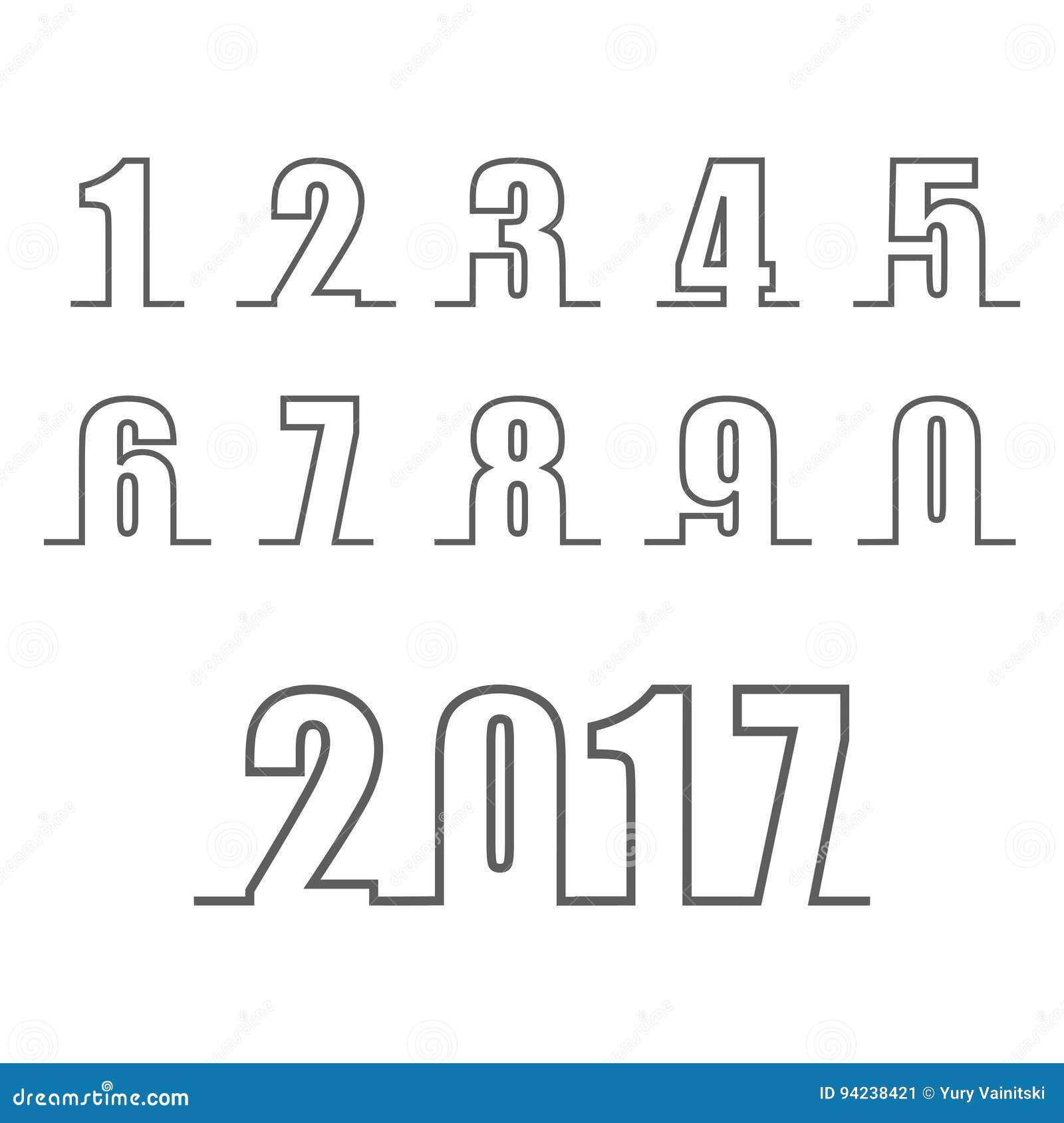 The Font of the Numbers . Beautiful Elegant Figures in the Chain Stock ...
